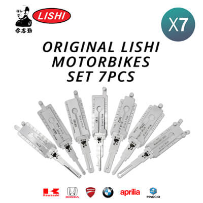 Original Lishi Motorbikes Kit of 7 Pick / Decoder Tools |ABKEYS